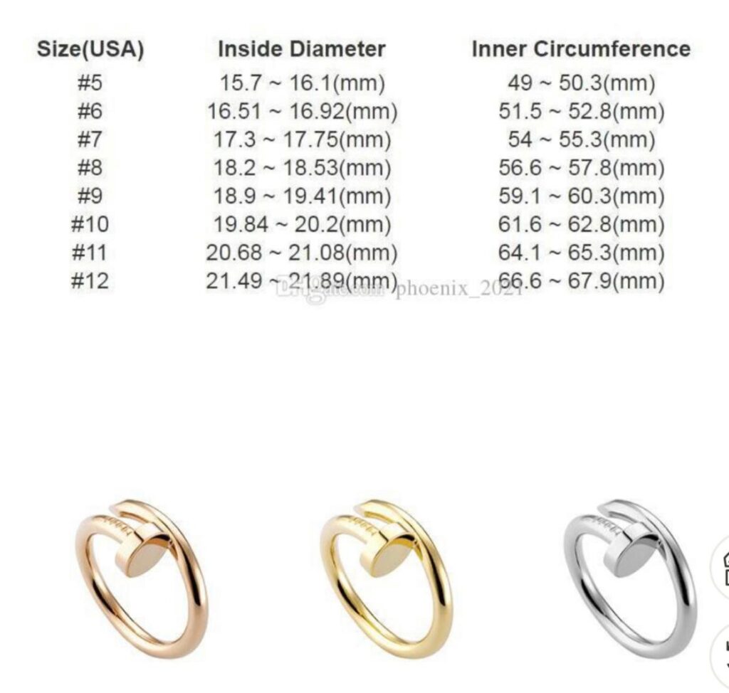 Size Chart – ProJewelery